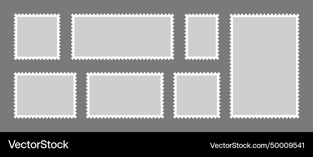 Set of postage stamps post stamp frame and border Vector Image