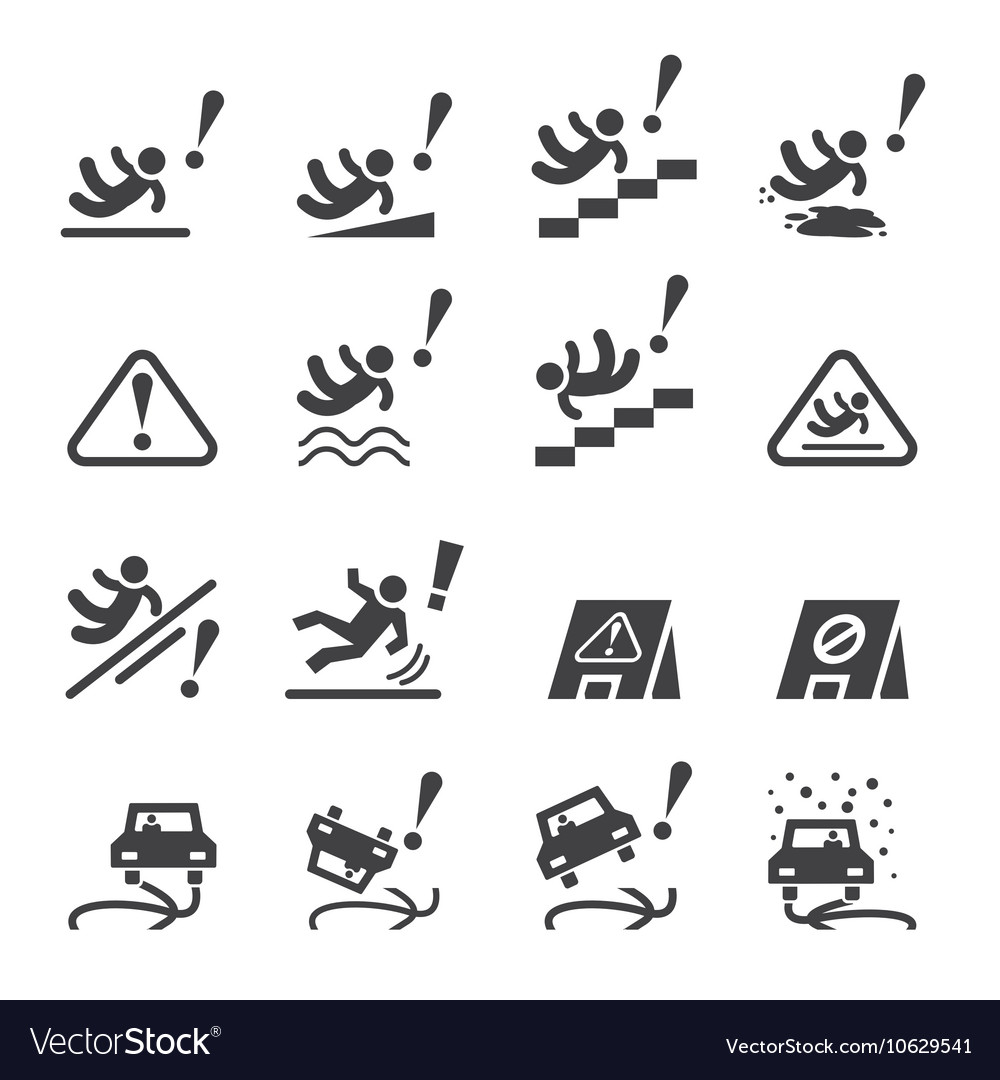 Slippery icons set Royalty Free Vector Image - VectorStock