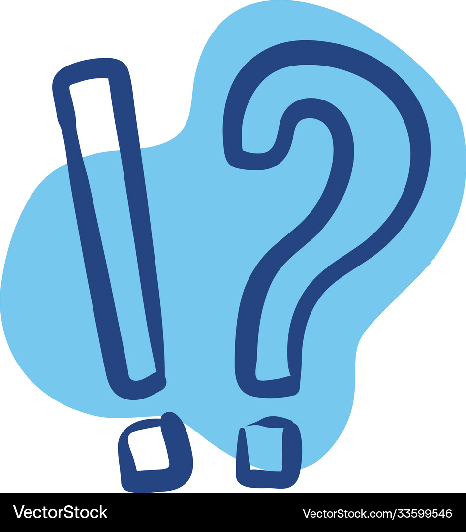 Ask and alert signs line style icon Royalty Free Vector