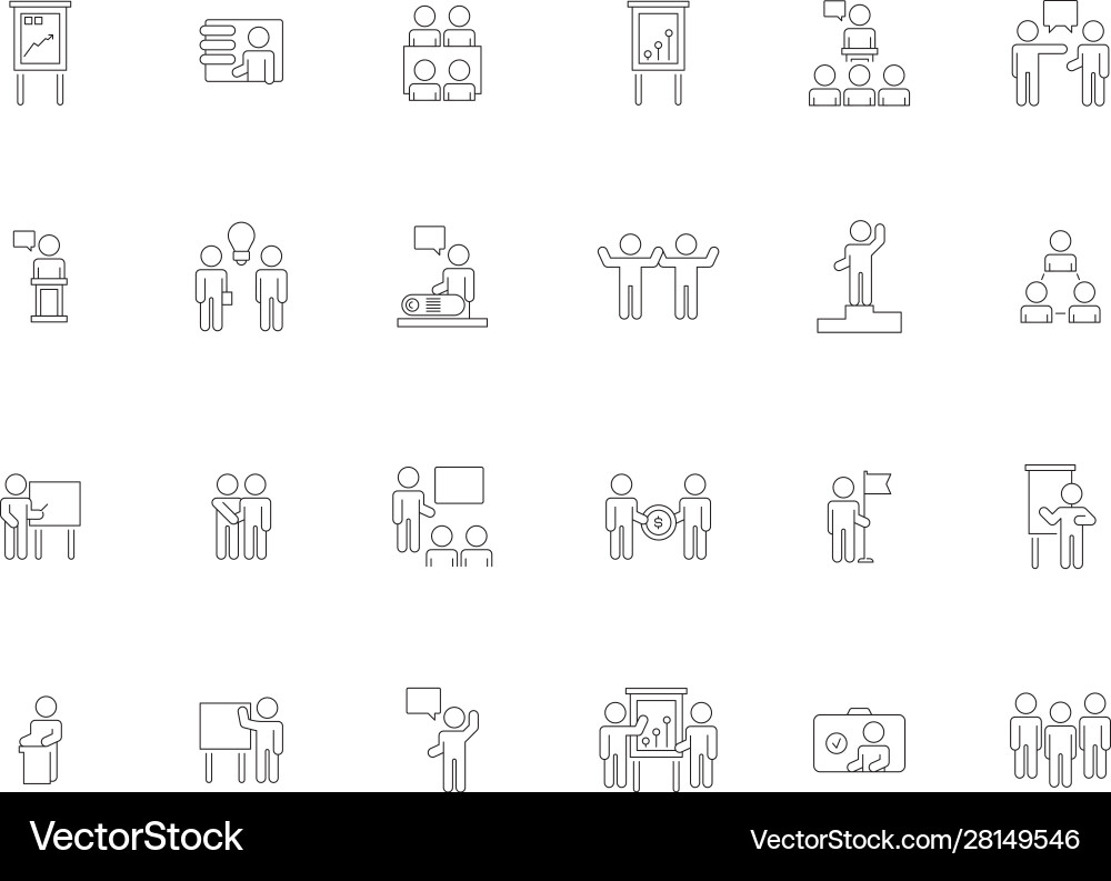 Business seminar icon teacher or coaching event Vector Image