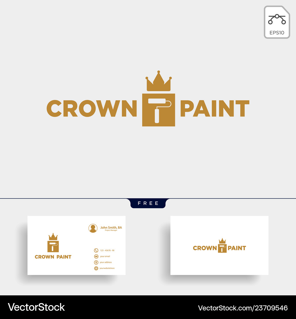 Crown Paint Logo Brush Paint Crown Logo King Gold Vector Afbeelding