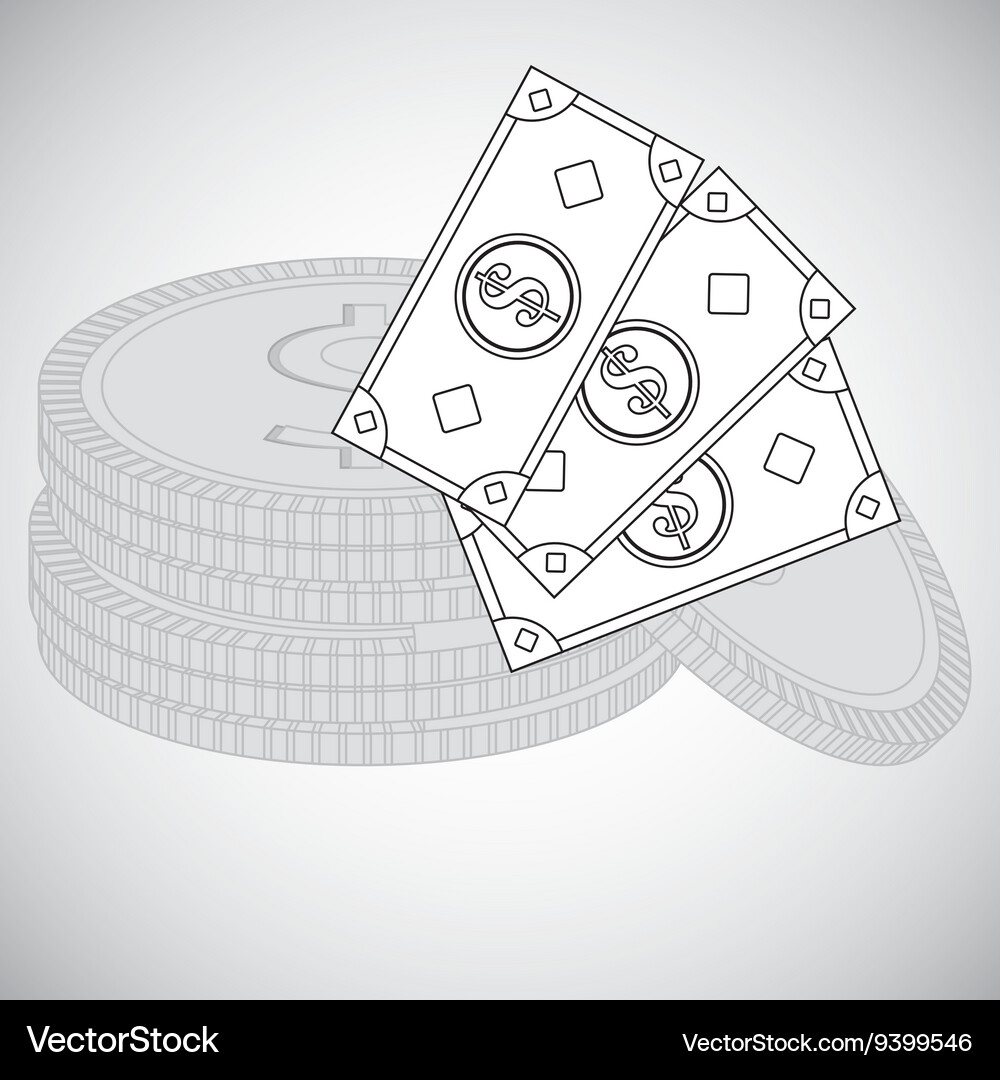 Financial item design money icon flat Royalty Free Vector