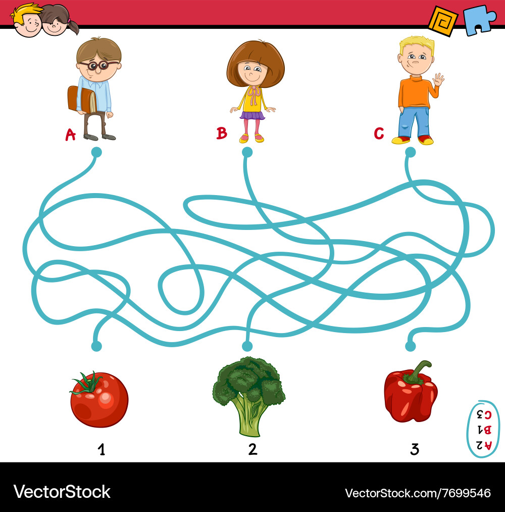 Game path maze for children Royalty Free Vector Image