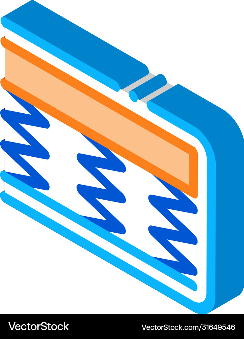 Mattress springs foam isometric icon Royalty Free Vector