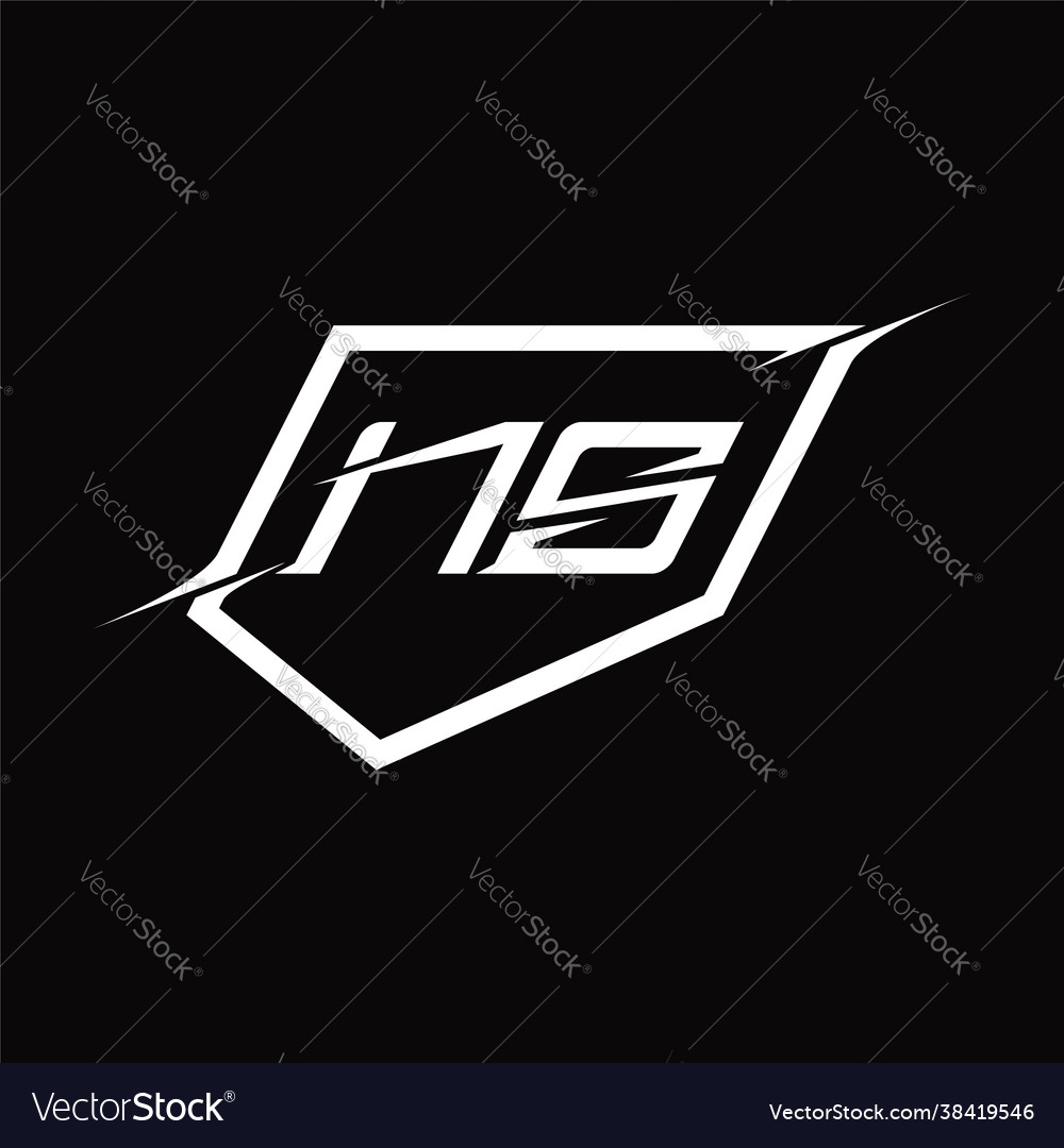 NS Monogram Shield Logo Royalty Free Vector Image