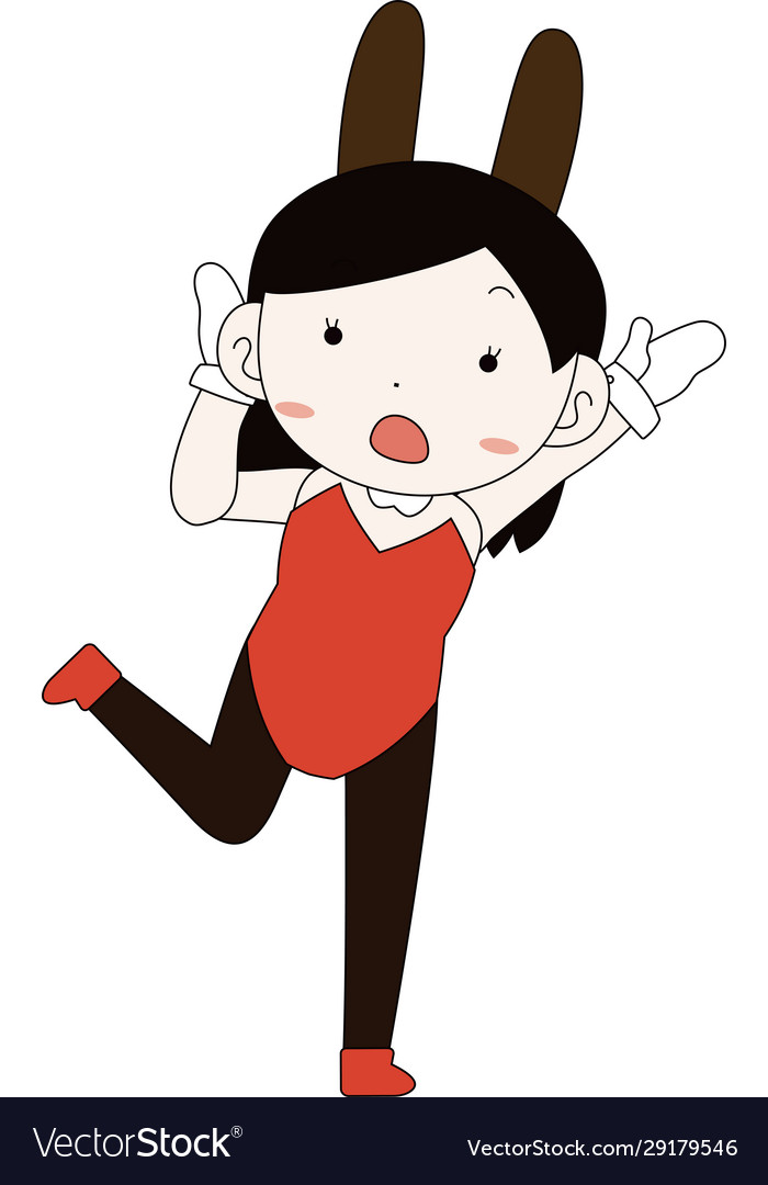 Pop cute pose bunny girl Royalty Free Vector Image