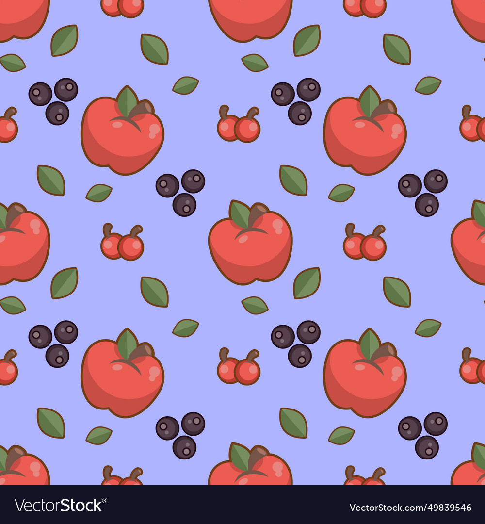 Red apple seamless pattern Royalty Free Vector Image