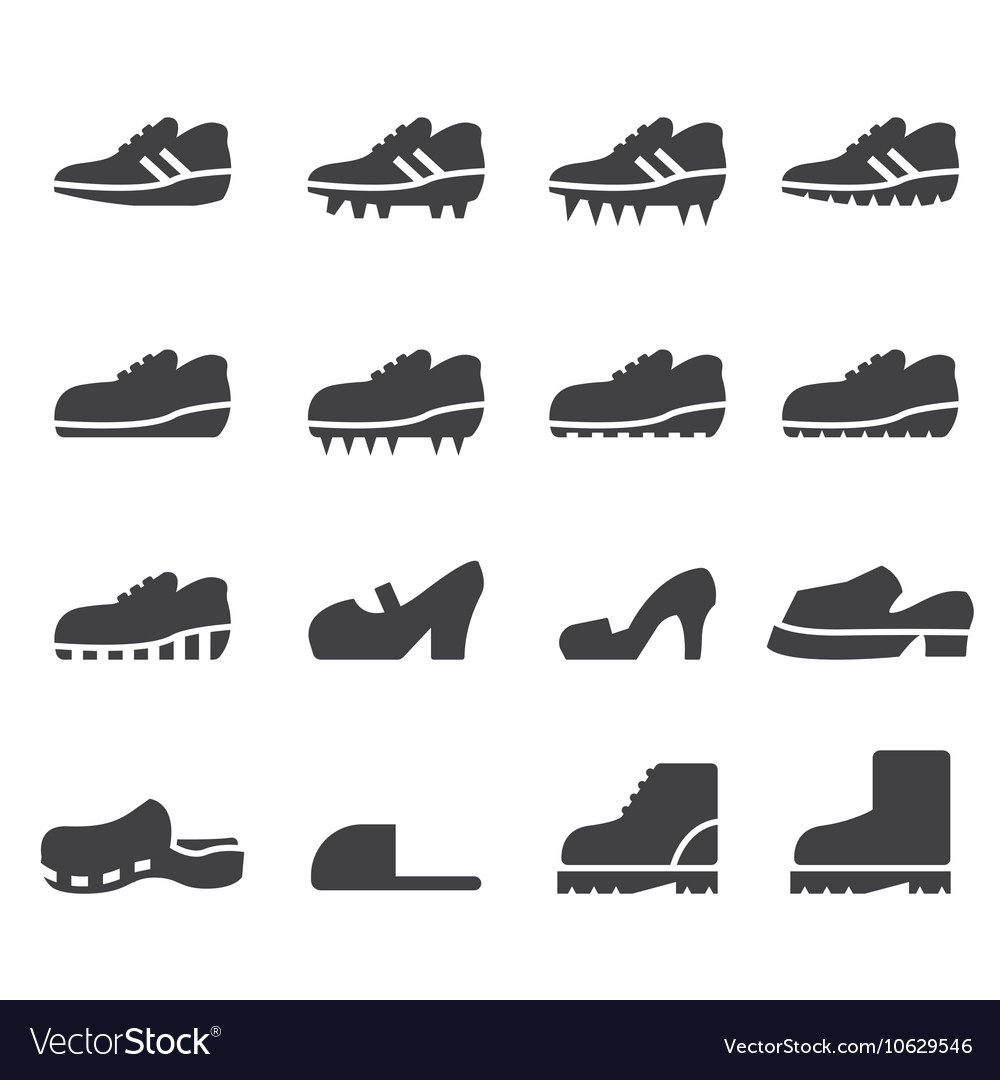 Shoes icon set Royalty Free Vector Image - VectorStock