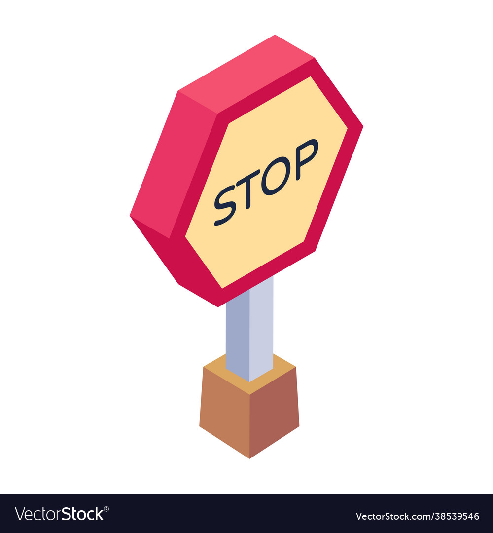Stop board Royalty Free Vector Image - VectorStock