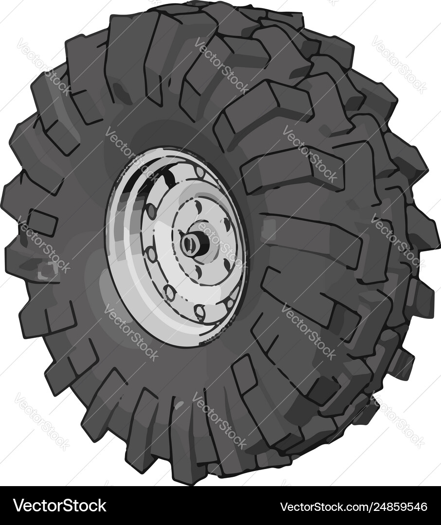 Wheel for industrial vehicles on white background Vector Image