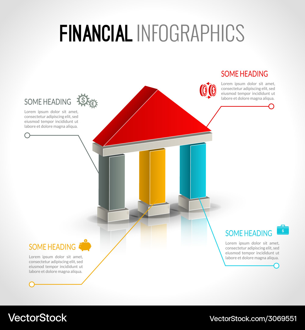 Bank financial infographics Royalty Free Vector Image