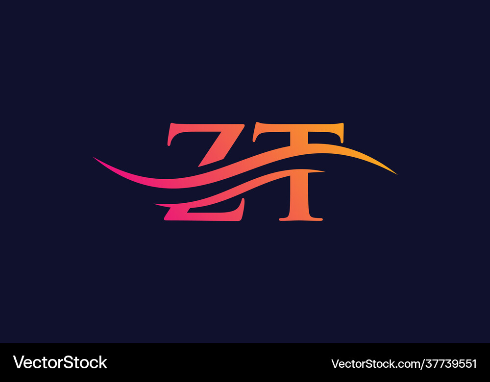 Creative zt letter with luxury concept modern Vector Image