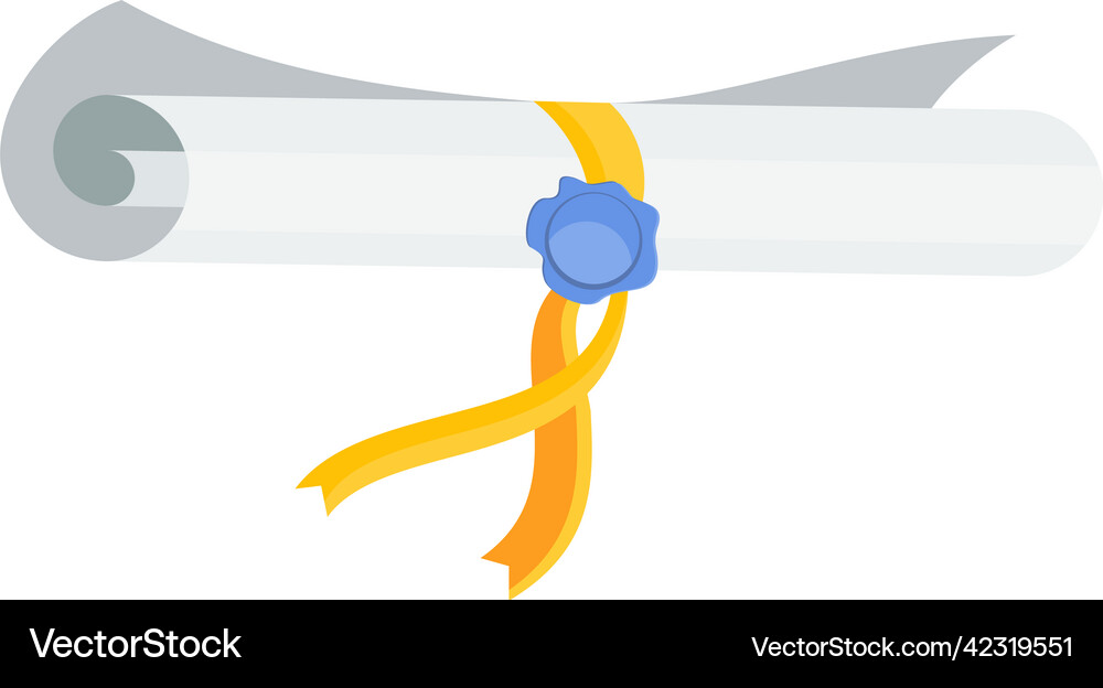 Diploma color icon university graduation document Vector Image