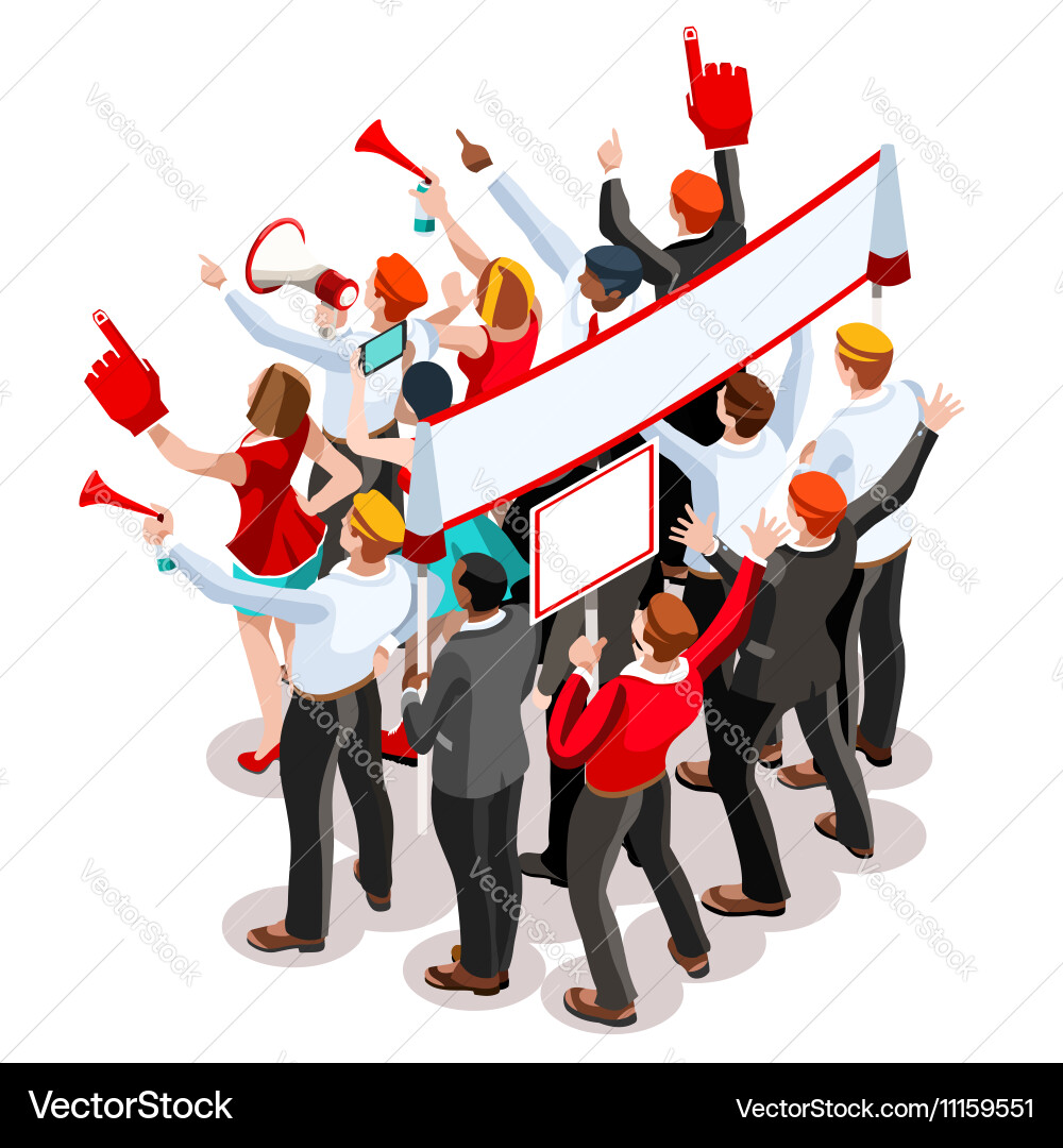 Election Infographic Theatre Crowd Isometric Vector Image