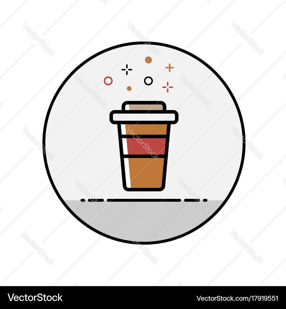 Flat line coffee icon Royalty Free Vector Image