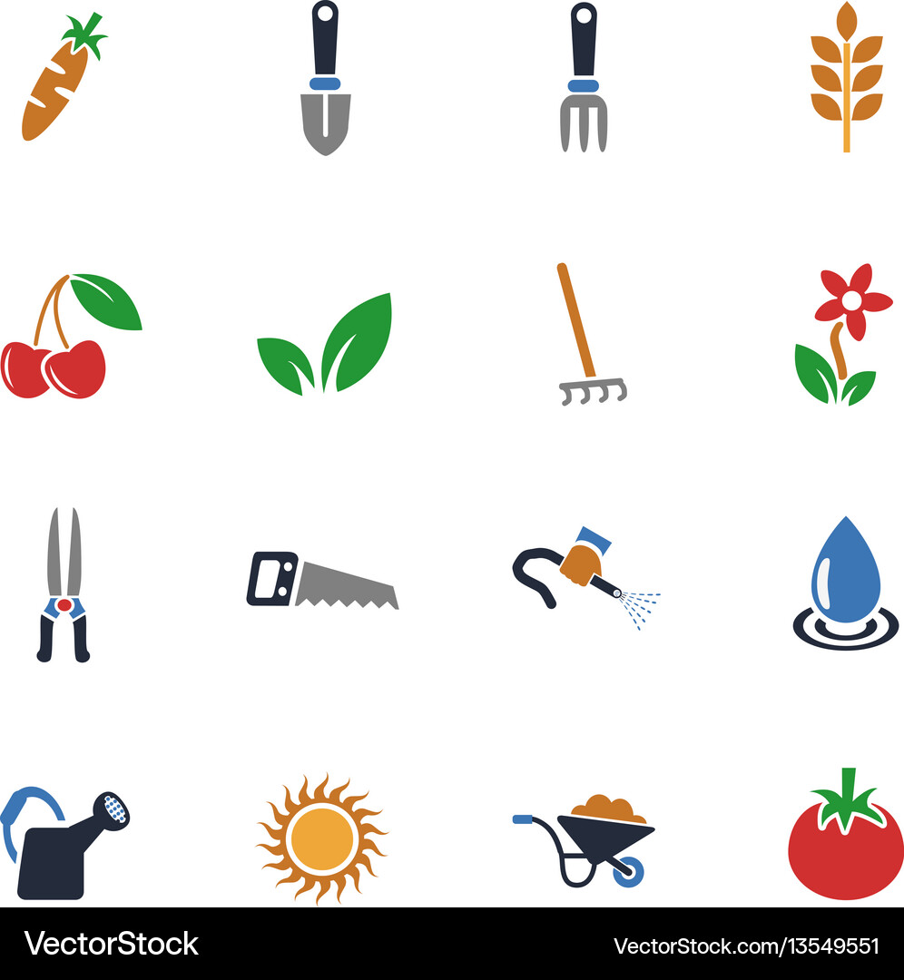 Gardening icon set Royalty Free Vector Image - VectorStock