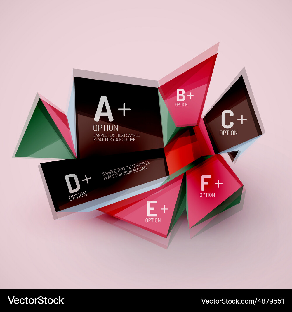Geometric shapes with sample text abstract Vector Image