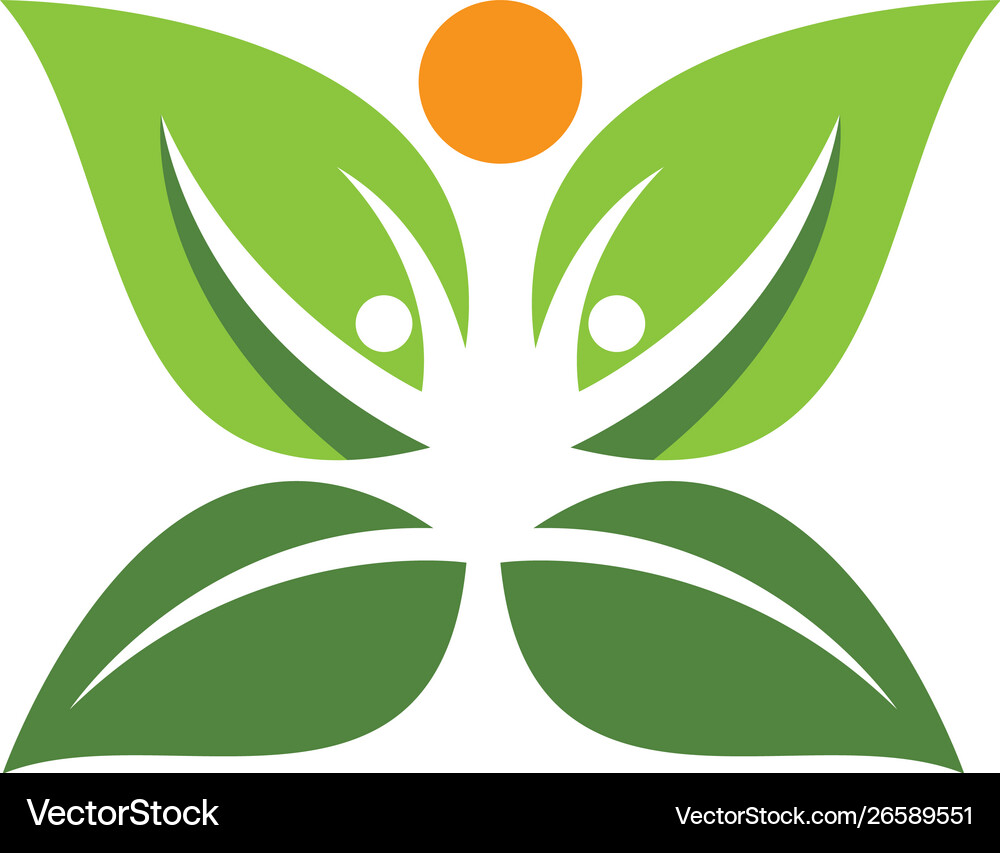 Green life logo sign Royalty Free Vector Image