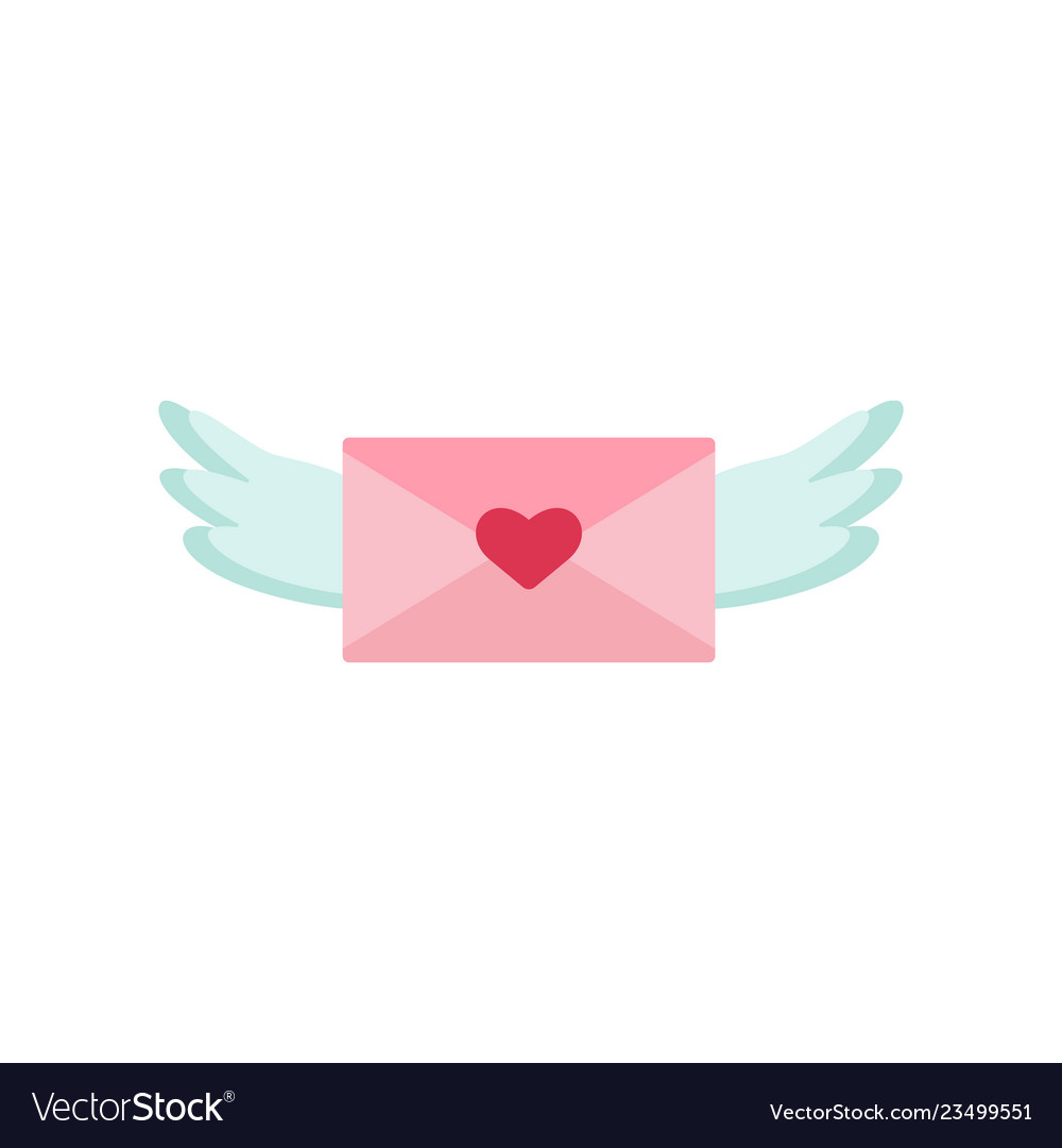 Love letter with wings icon valentine s day Vector Image