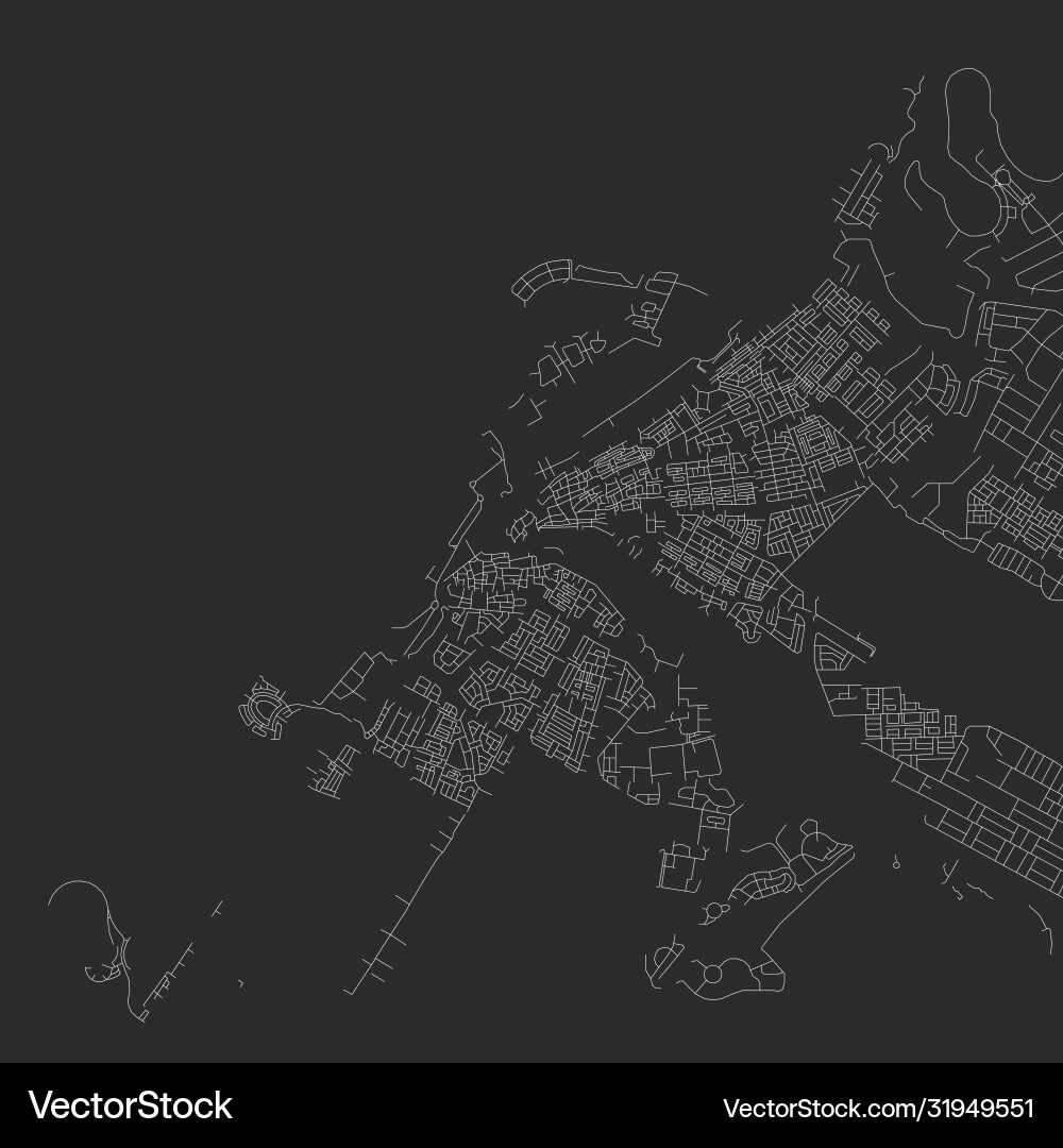 Map abstract city in black and white Royalty Free Vector