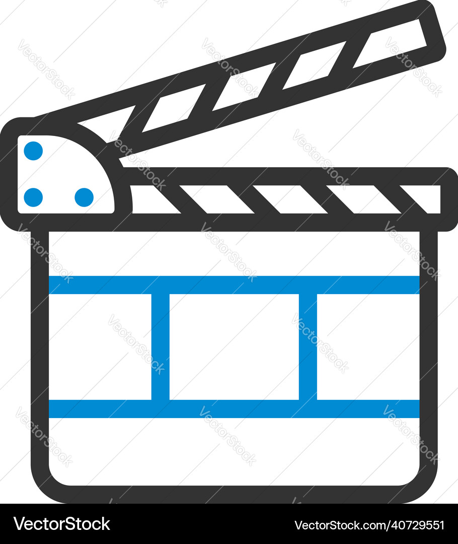 Movie clap board icon Royalty Free Vector Image
