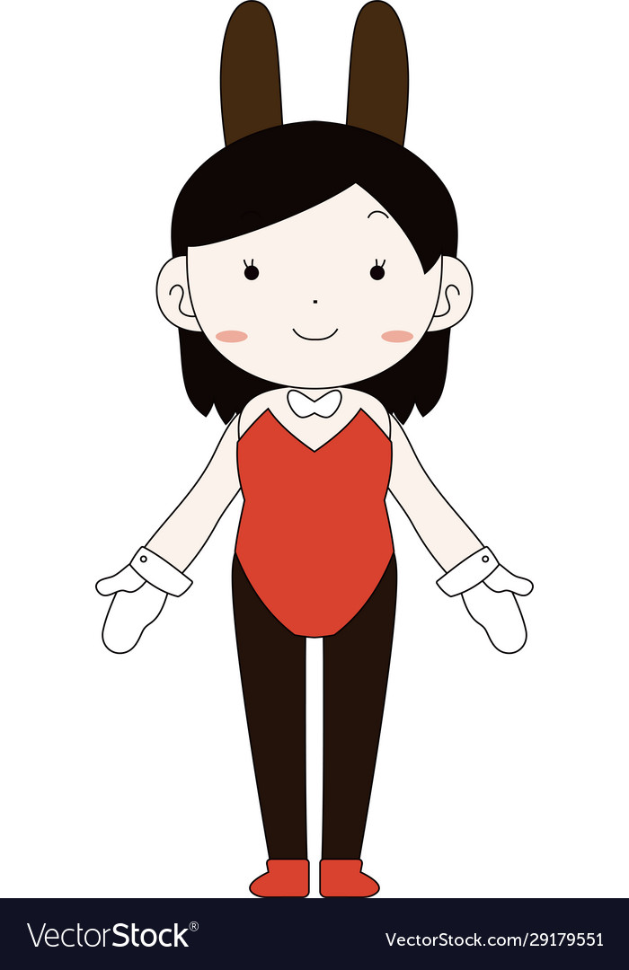Pop cute pose bunny girl Royalty Free Vector Image