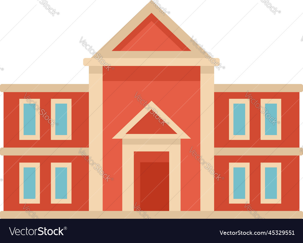 School icon flat campus education Royalty Free Vector Image School icon flat campus education Royalty Free Vector Image