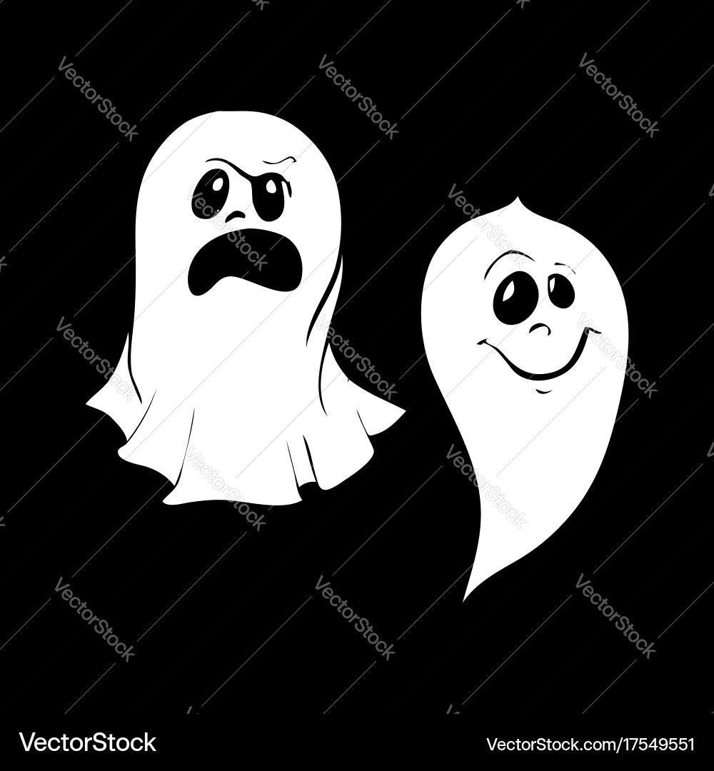 Set of ghost characters emoticons isolated Vector Image