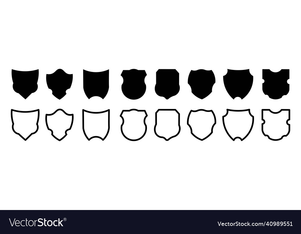 Shield Icons Set Royalty Free Vector Image Vectorstock