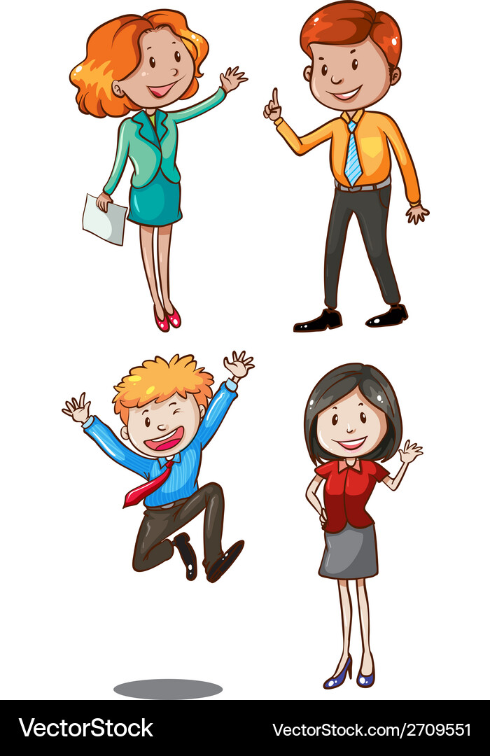 Simple sketch of the office workers Royalty Free Vector
