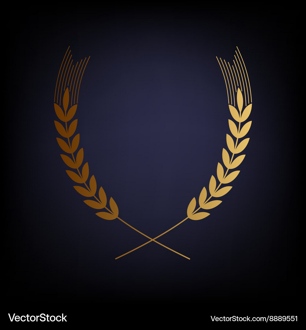 Wheat sign golden style icon Royalty Free Vector Image