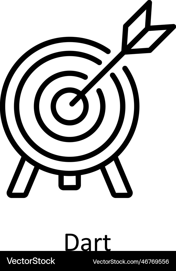 Dart outline icon design gami Royalty Free Vector Image
