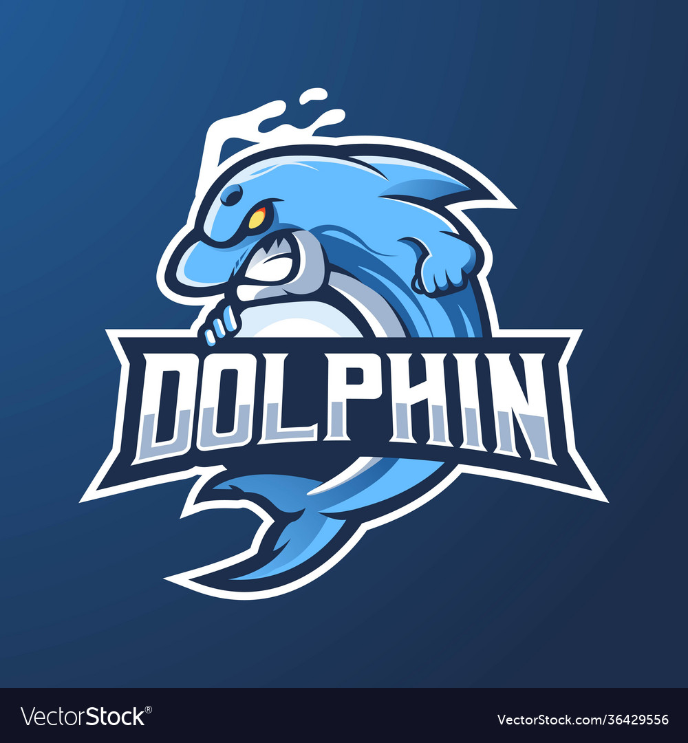 Dolphin logo Royalty Free Vector Image - VectorStock Dolphin logo Royalty Free Vector Image - VectorStock