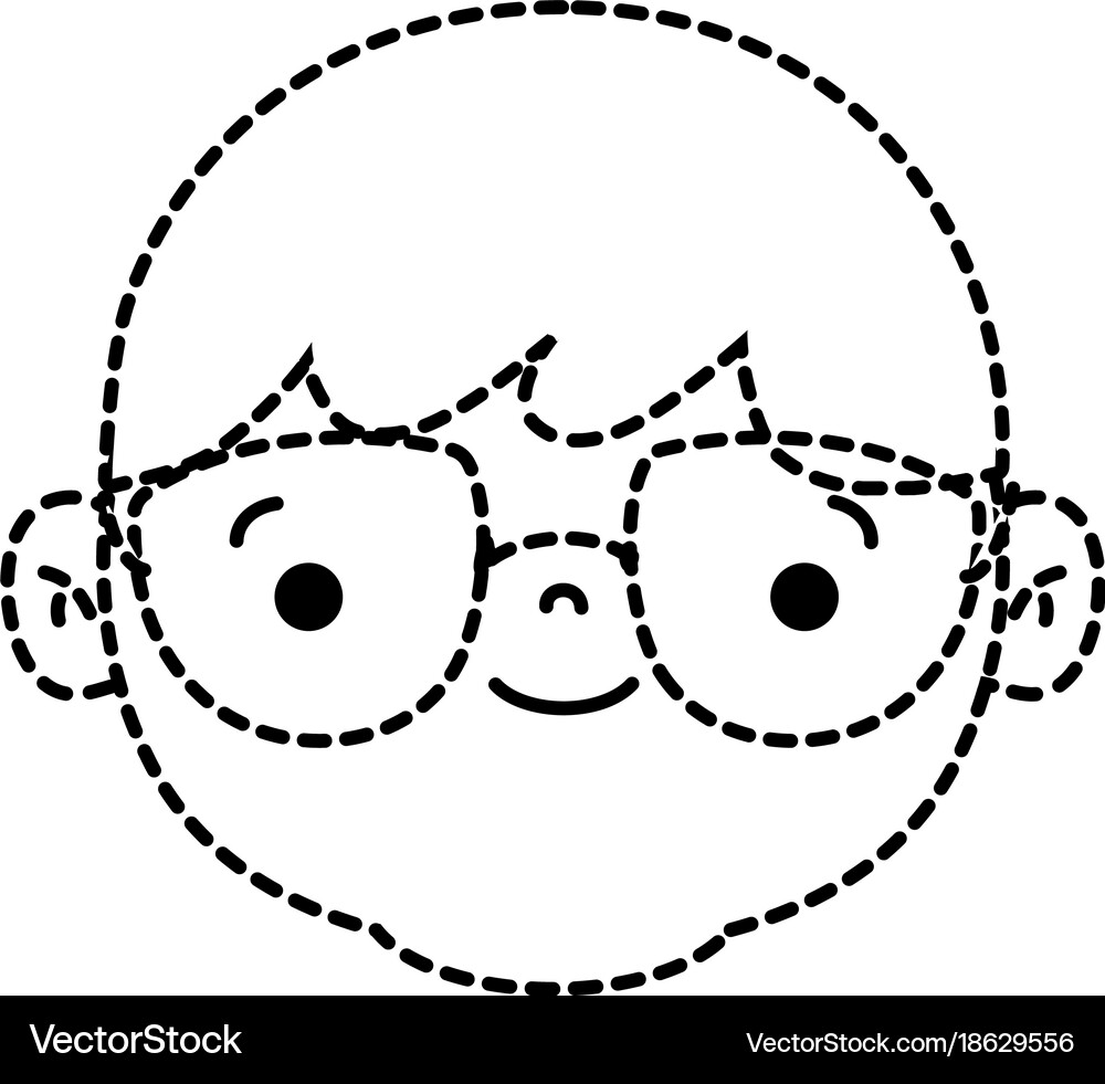Dotted shape avatar boy head with hairstyle design