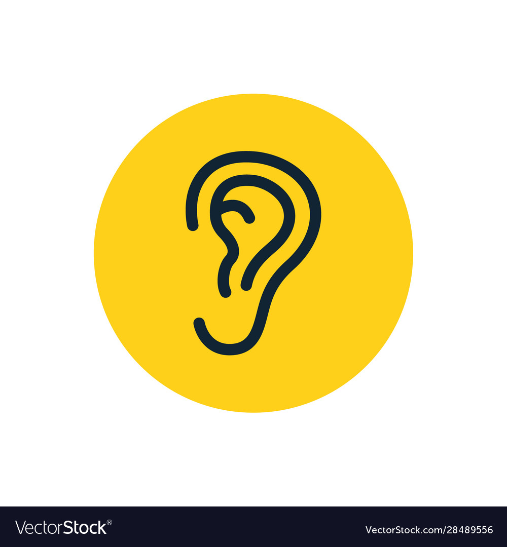 Ear icon symbol human ear listen hear line Vector Image Ear icon symbol human ear listen hear line Vector Image