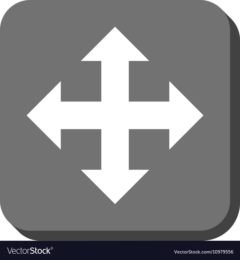 Expand arrows rounded square icon Royalty Free Vector Image