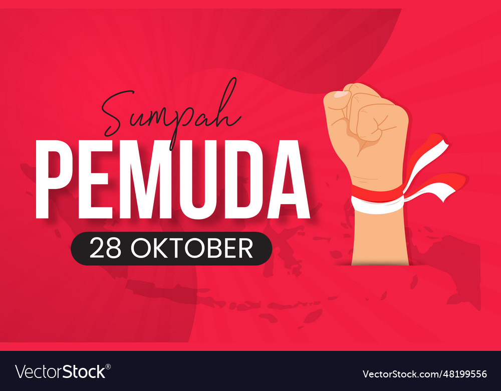 Hari sumpah pemuda celebration october 28th Vector Image