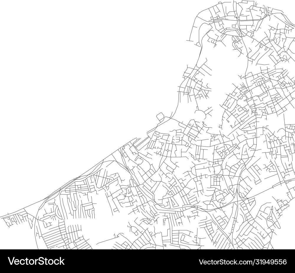 Map abstract city in black and white Royalty Free Vector
