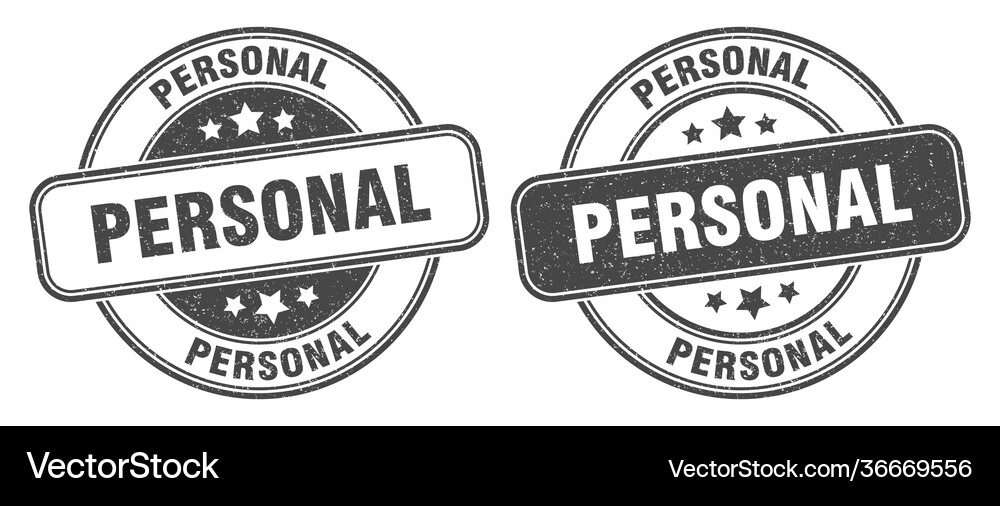Personal stamp label round grunge sign Royalty Free Vector