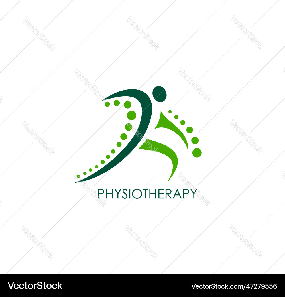 Physiotherapy icon emblem with human body Vector Image