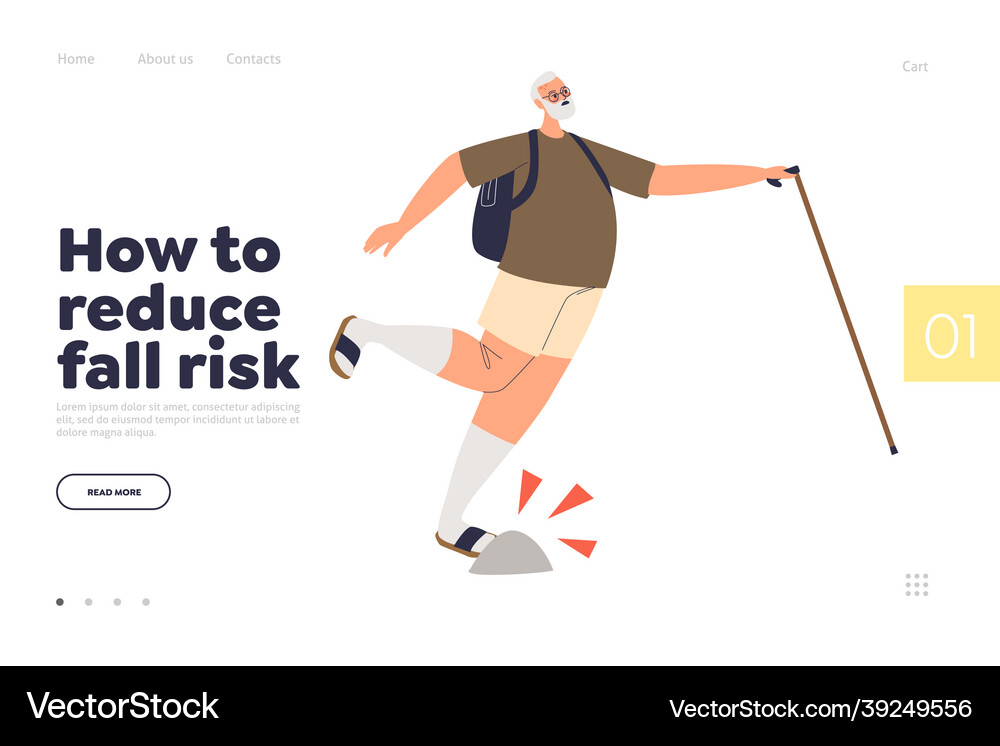 Reduce fall risk concept of landing page Vector Image