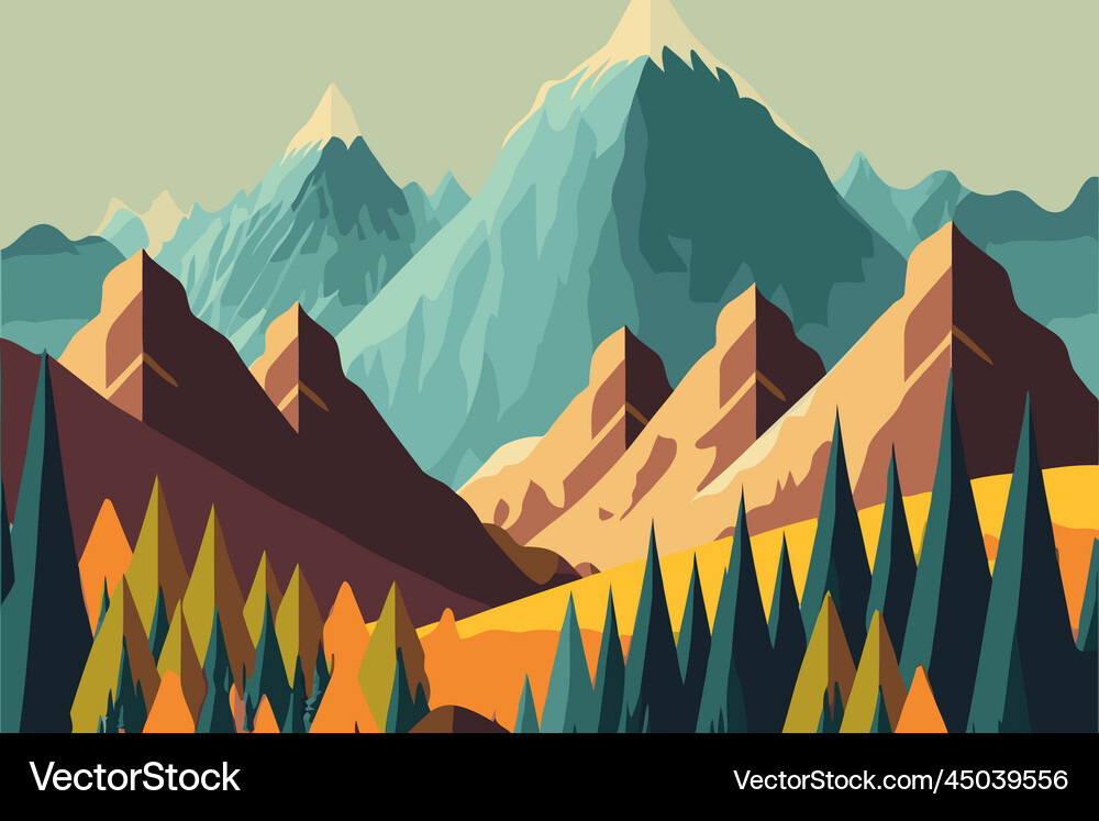 Rocky mountains on the river above Royalty Free Vector Image