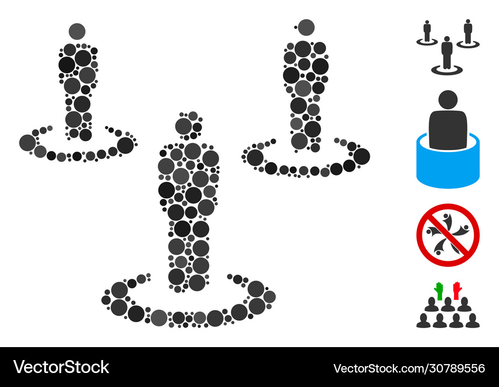 Round dot people isolation icon mosaic Royalty Free Vector