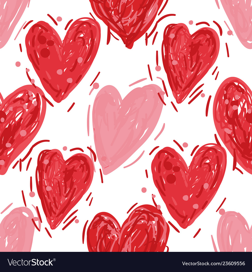 Seamless pattern with hearts valentines day Vector Image