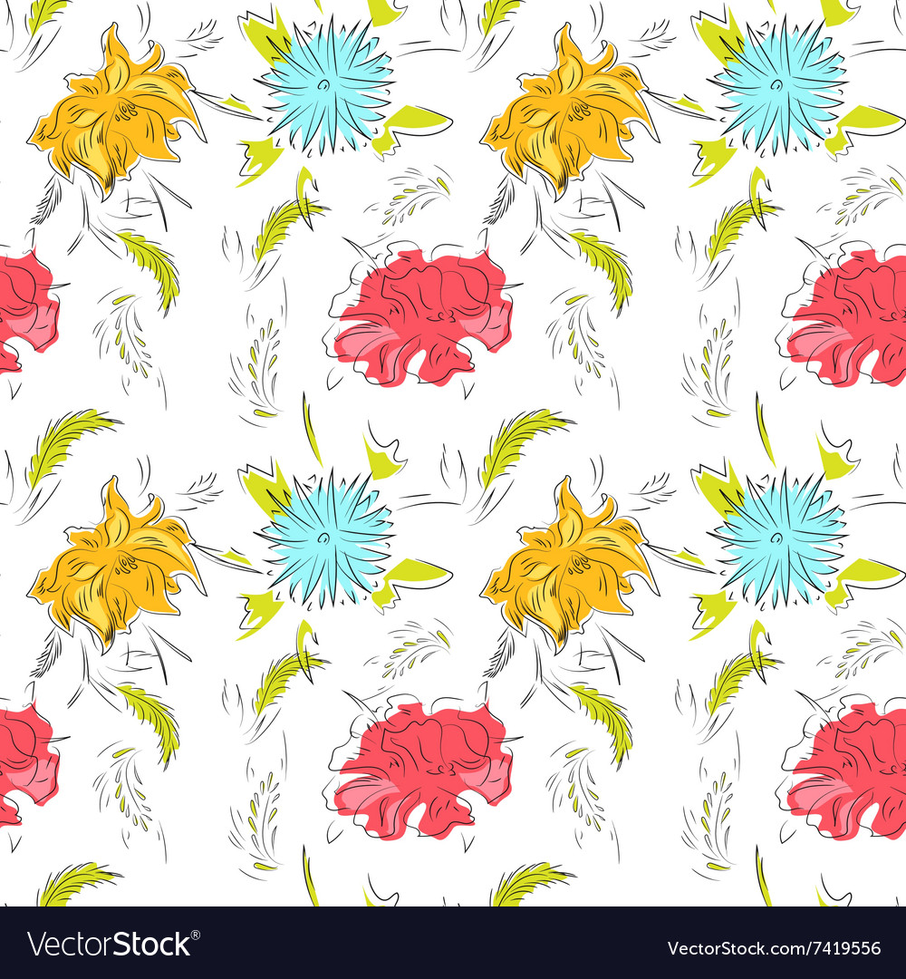 Spring flowers pattern Royalty Free Vector Image