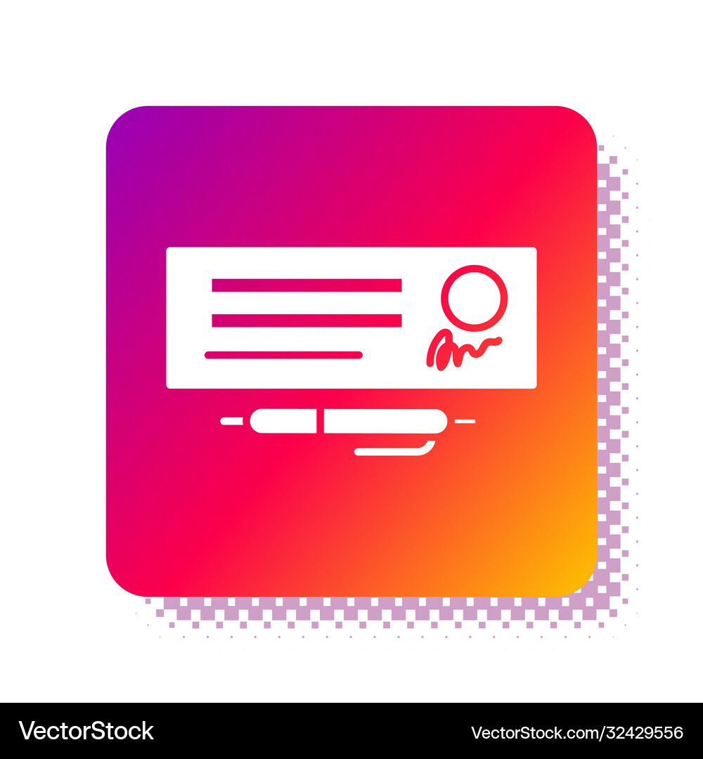 White blank template bank check and pen Royalty Free Vector