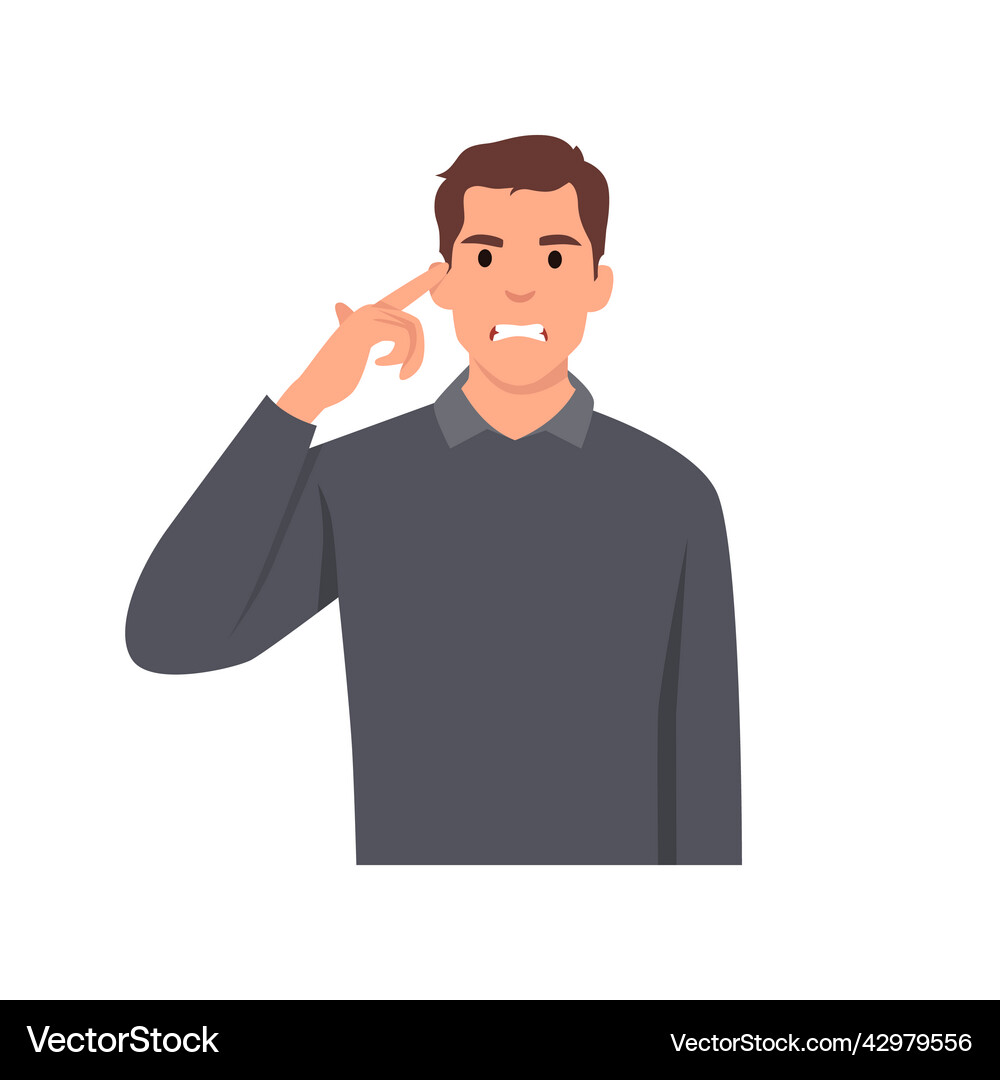 Young man angry irritatedstressed and getting mad Vector Image