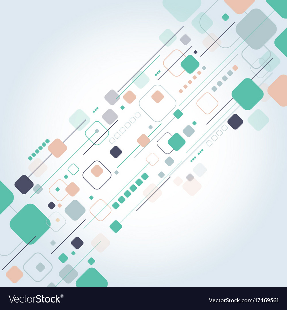 Abstract technology square rounded with lines Vector Image