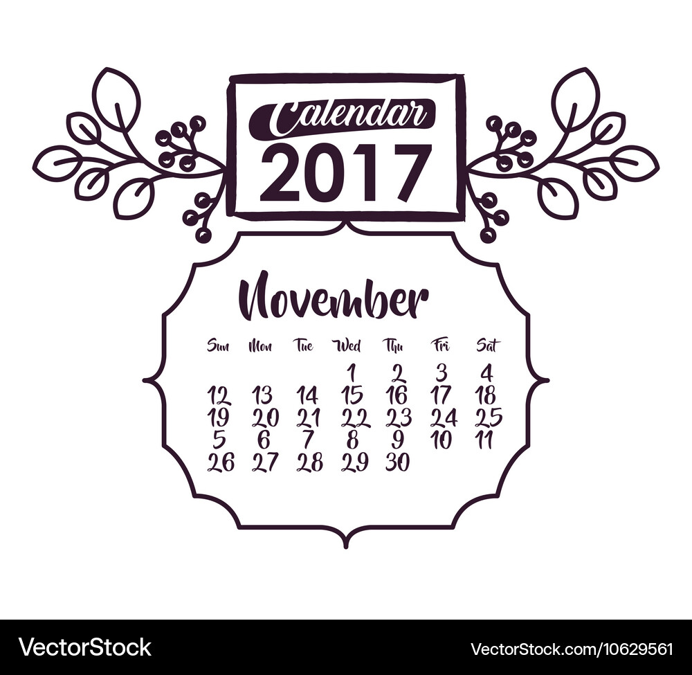 Calendar of 2017 year design Royalty Free Vector Image