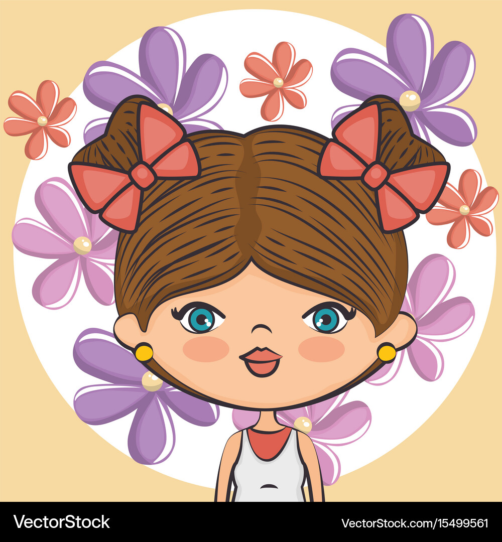 Cute half body girl Royalty Free Vector Image - VectorStock